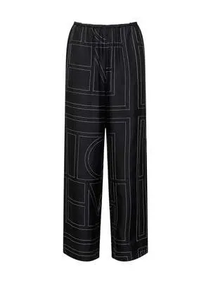 TOTEME Monogram Silk Pajama Trousers - Multicolor