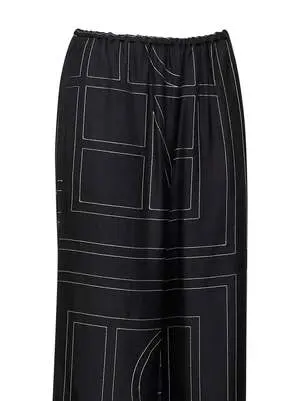 TOTEME Monogram Silk Pajama Trousers - Multicolor