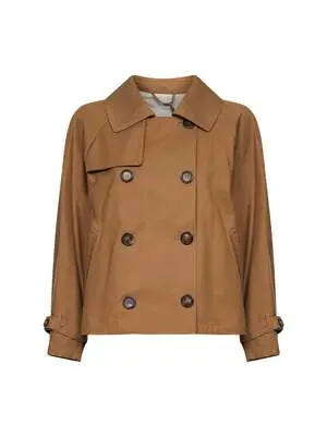 Max Mara Double-breasted Short Trench Coat - Multicolor