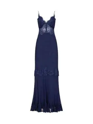 SELF-PORTRAIT Georgette And Lace Maxi Dress - Multicolor