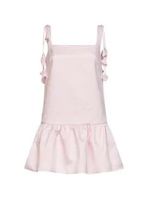 SELF-PORTRAIT Taffeta Mini Dress With Floral Embellishments - Multicolor
