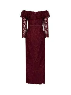 SELF-PORTRAIT Lace Off-the-shoulder Maxi Dress - Multicolor