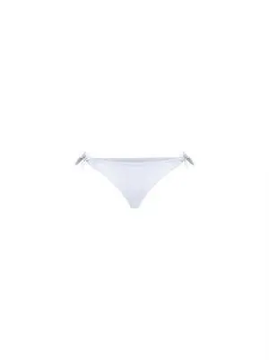 Brunello Cucinelli White Techno Jersey Bikini Bottom With Monili Embroidery - Multicolor