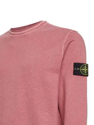 Stone Island Oleander Slub-effect Malfilé Cotton Sweatshirt