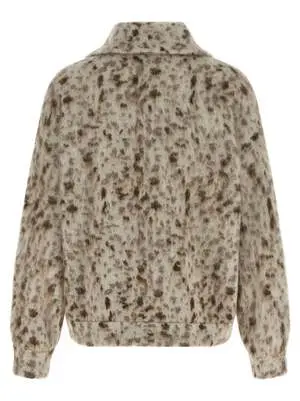 Brunello Cucinelli Mohair Blend Animal Print Cardigan