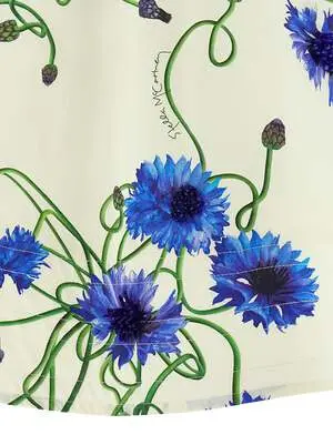 Stella McCartney Fiordaliso Print Cotton Top With Beaded Embroidery - Blue