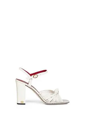 Valentino Garavani VALENTINO GARAVANI Ivory Kidskin Leather Annet 90mm Sandals Multicolor