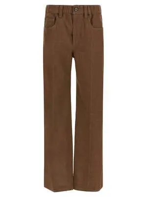 Brunello Cucinelli Contemporary Pull-on Wide Leg Jeans - Brown