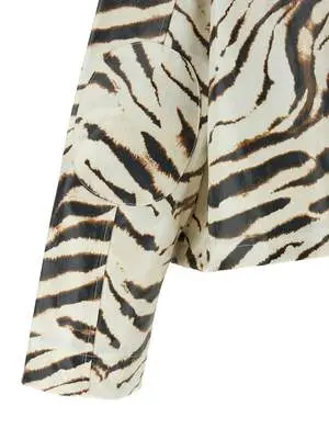 GANNI Zebra Print Laminated Fabric Jacket - Multicolor