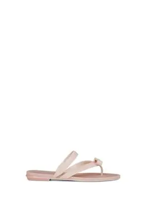 SALVATORE FERRAGAMO FERRAGAMO Pink Rubber Vara Bow Thong Sandals