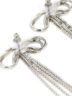 SELF-PORTRAIT Double Crystal Bow Drop Earrings