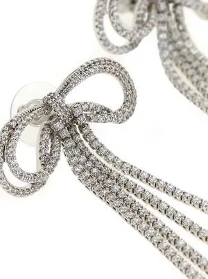 SELF-PORTRAIT Double Crystal Bow Drop Earrings