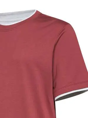 Brunello Cucinelli Coral Cotton Faux Layering T-shirt - Multicolor