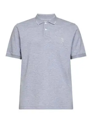 Brunello Cucinelli Grey Cotton Piquet Logo Polo Shirt - Multicolor
