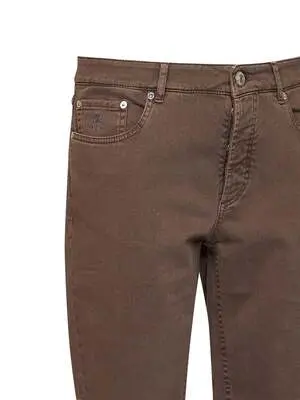 Brunello Cucinelli Hazelnut Lightweight Garment-dyed Comfort Denim Traditional Fit Jeans - Multicolor