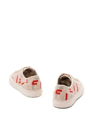 Fendi Domino Canvas Lace-up Sneakers