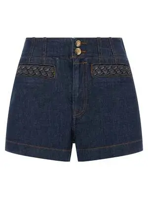 Zimmermann Aster Denim Shorts - Blue