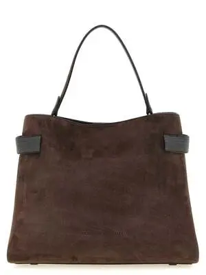 Brunello Cucinelli Large Essence Suede Handbag - Brown