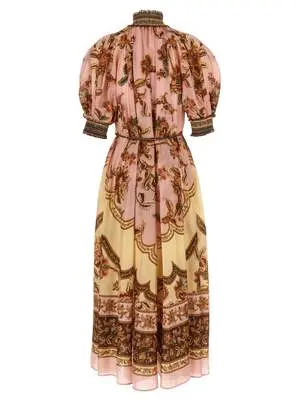 Zimmermann Aster Jacobean Patterned Silk High Neck Dress - Multicolor