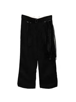 MIDORIKAWA Belted Raw-edge Trousers