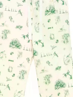 MIDORIKAWA Toile De Jouy Print Drawstring Trousers
