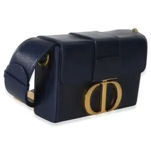 Dior Navy Calfskin 30 Montaigne Box Bag - Blue