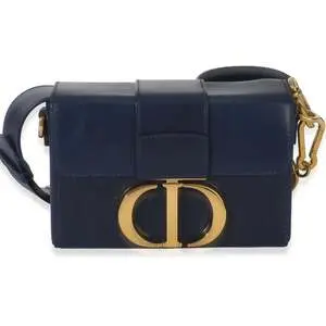 Dior Navy Calfskin 30 Montaigne Box Bag - Blue
