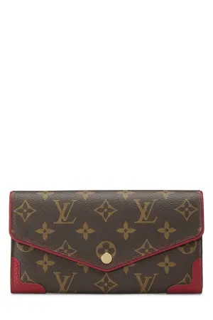 LOUIS VUITTON Red Monogram Canvas Sarah Retiro Wallet Red
