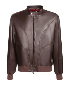 Brunello Cucinelli Leather Zip Jacket