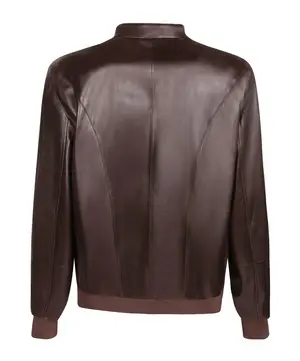Brunello Cucinelli Leather Zip Jacket
