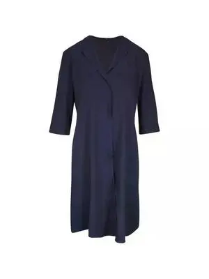 PETER COHEN Navy Collared Midi Dress