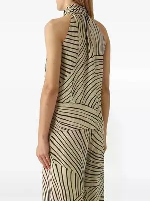 PT TORINO Abstract Print Halterneck Top