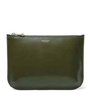 ASPINAL OF LONDON Large Leather Ella Pouch - Green