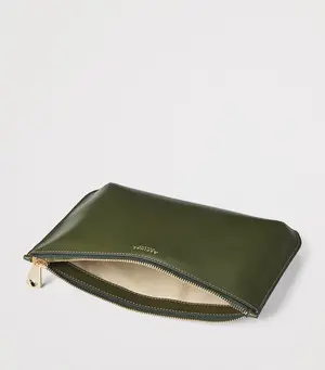 ASPINAL OF LONDON Large Leather Ella Pouch - Green