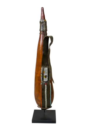 Botanical Boys Vintage Beaded Maasai Calabash Fifty Two Eight - Brown