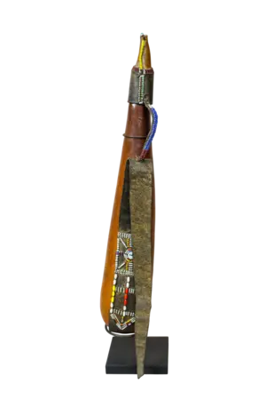 Botanical Boys Vintage Beaded Maasai Calabash Fifty Two Four - Brown