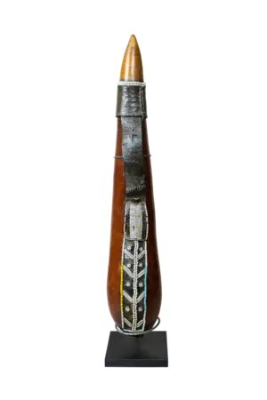 Botanical Boys Vintage Beaded Maasai Calabash Kenya Fifty Two Seven - Brown