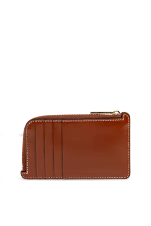FERRAGAMO Leather Card Holder - Brown