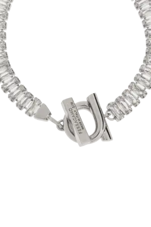 FERRAGAMO Crystal Bracelet With -tone Clasp