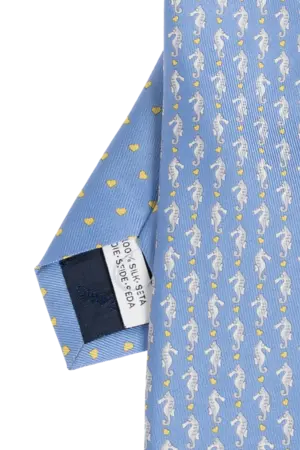 FERRAGAMO Silk Seahorse Printed Tie
