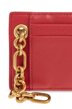 Balmain Leather Card Holder With Chain