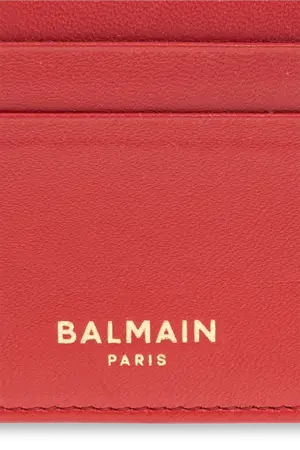 Balmain Leather Card Holder With Chain