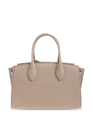 FERRAGAMO Leather Bag With Gold-tone Clasp And Logo Detail