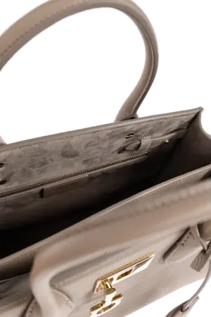 FERRAGAMO Leather Bag With Gold-tone Clasp And Logo Detail