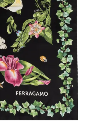 FERRAGAMO Silk Scarf With Floral Motif