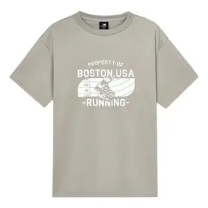 NEW BALANCE Boston Graphic Tee Asia Sizing 'grey White - Grey/white