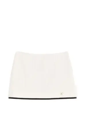 Valentino Garavani Tweed Cotton Skirt Pants With Inner Shorts - Multicolor