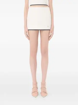 Valentino Garavani Tweed Cotton Skirt Pants With Inner Shorts - Multicolor