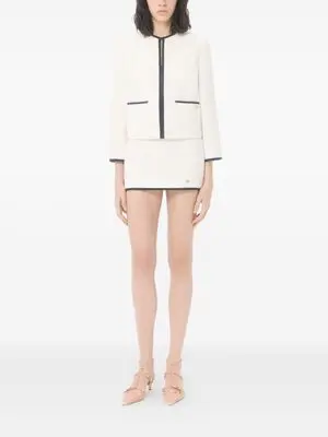 Valentino Garavani Tweed Cotton Skirt Pants With Inner Shorts - Multicolor