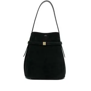TOTEME Suede Bucket Bag - Black